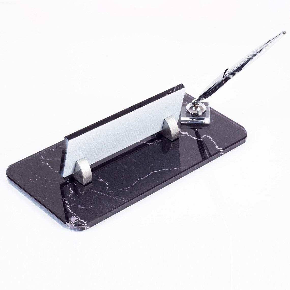 Marble Patterned Office Desk Name Plate Personalized Made of Crystal ...