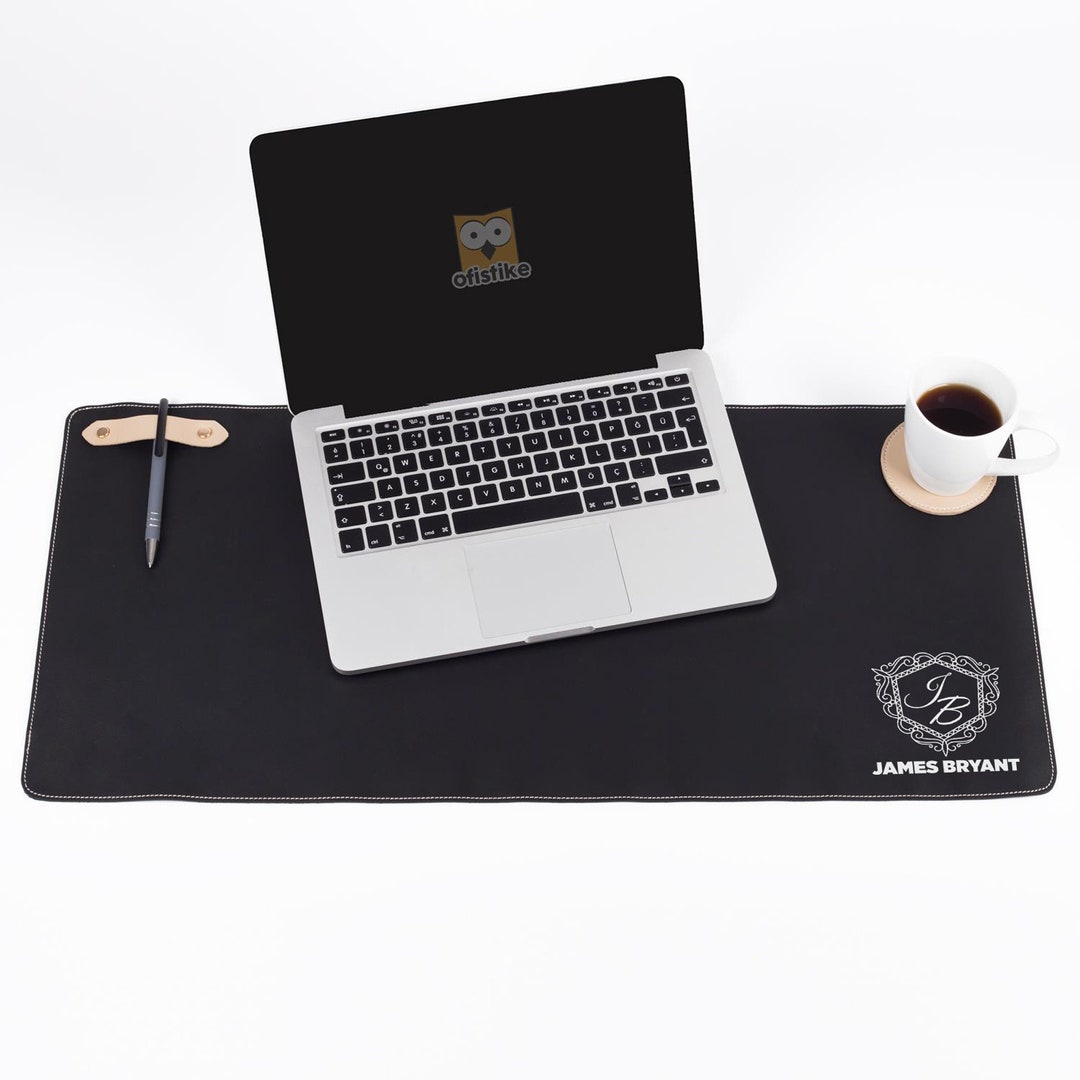 Personalized Leather Office Desk Pad, Colorized Laptop Pad, Home Office ...