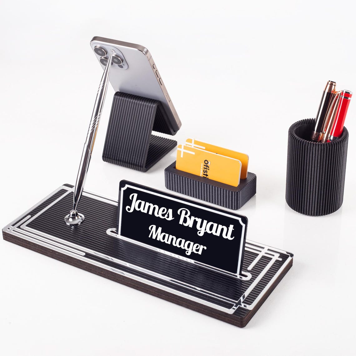 Personalized Desk Name Plate Set: 3D Printed Office Organizer - Etsy