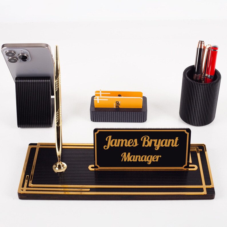 Personalized Desk Name Plate Set: 3D Printed Office Organizer - Etsy