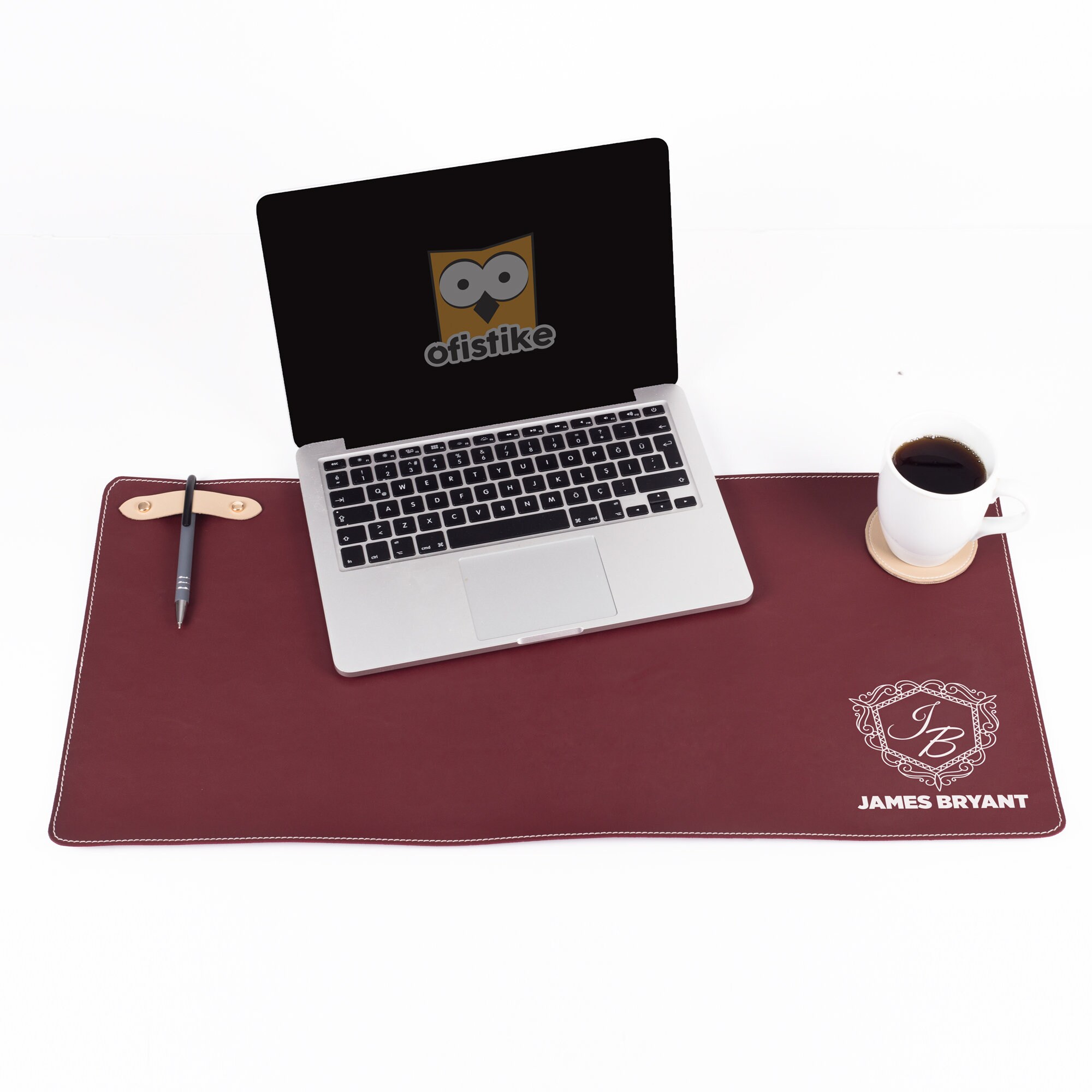 Personalized Leather Office Desk Pad, Colorized Laptop Pad, Home Office ...