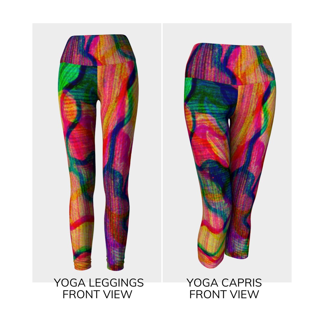 Angela Yoga Leggings Yoga Capris, Workout Leggings, Colorful Yoga ...