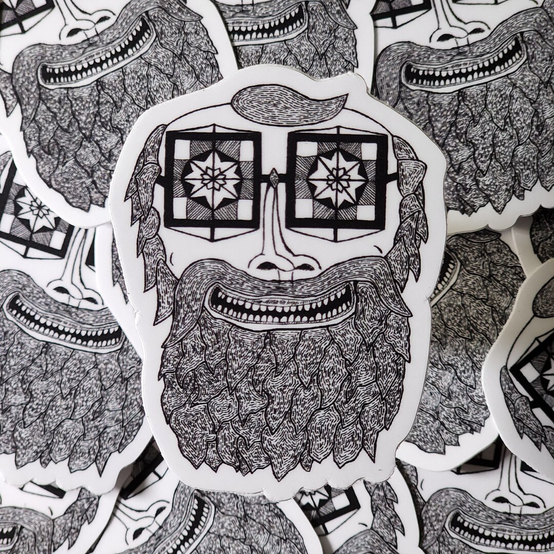 Bearded Man Matte Vinyl Sticker: Dark Art Laptop Decor - Etsy