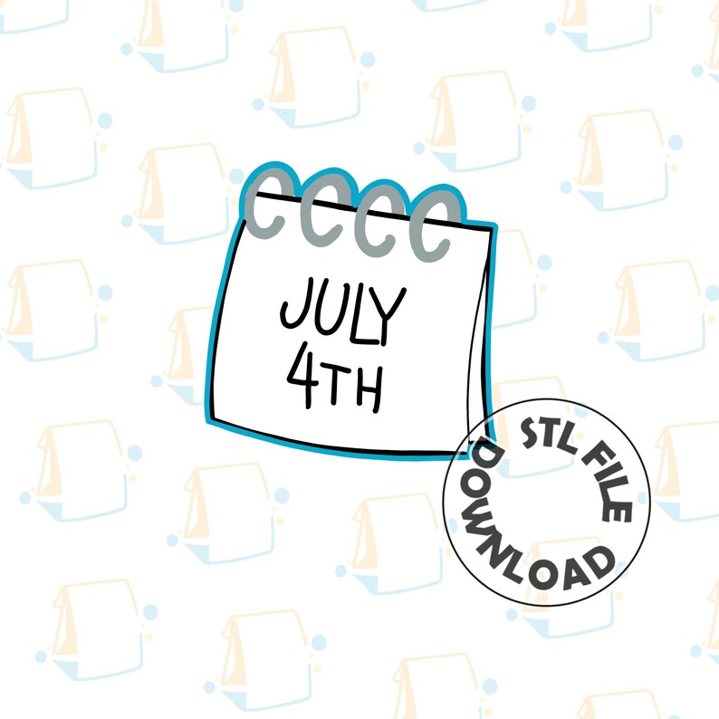 Calendar - Digital STL File Download for Cookie Cutter / Fondant Cutter ...