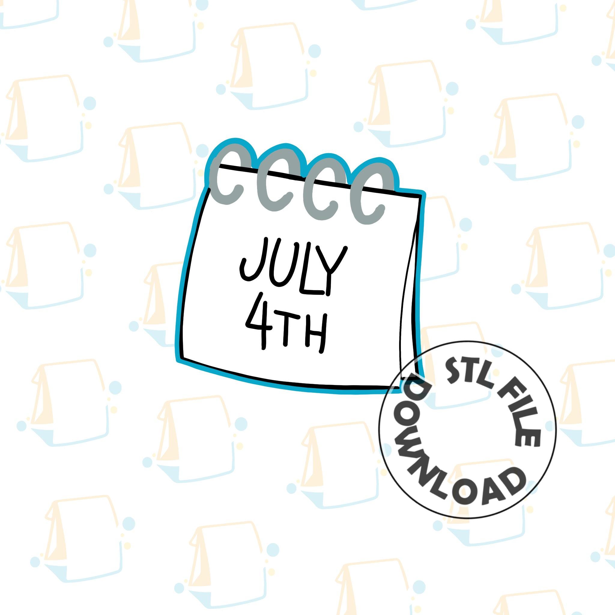 Calendar - Digital STL File Download for Cookie Cutter / Fondant Cutter ...