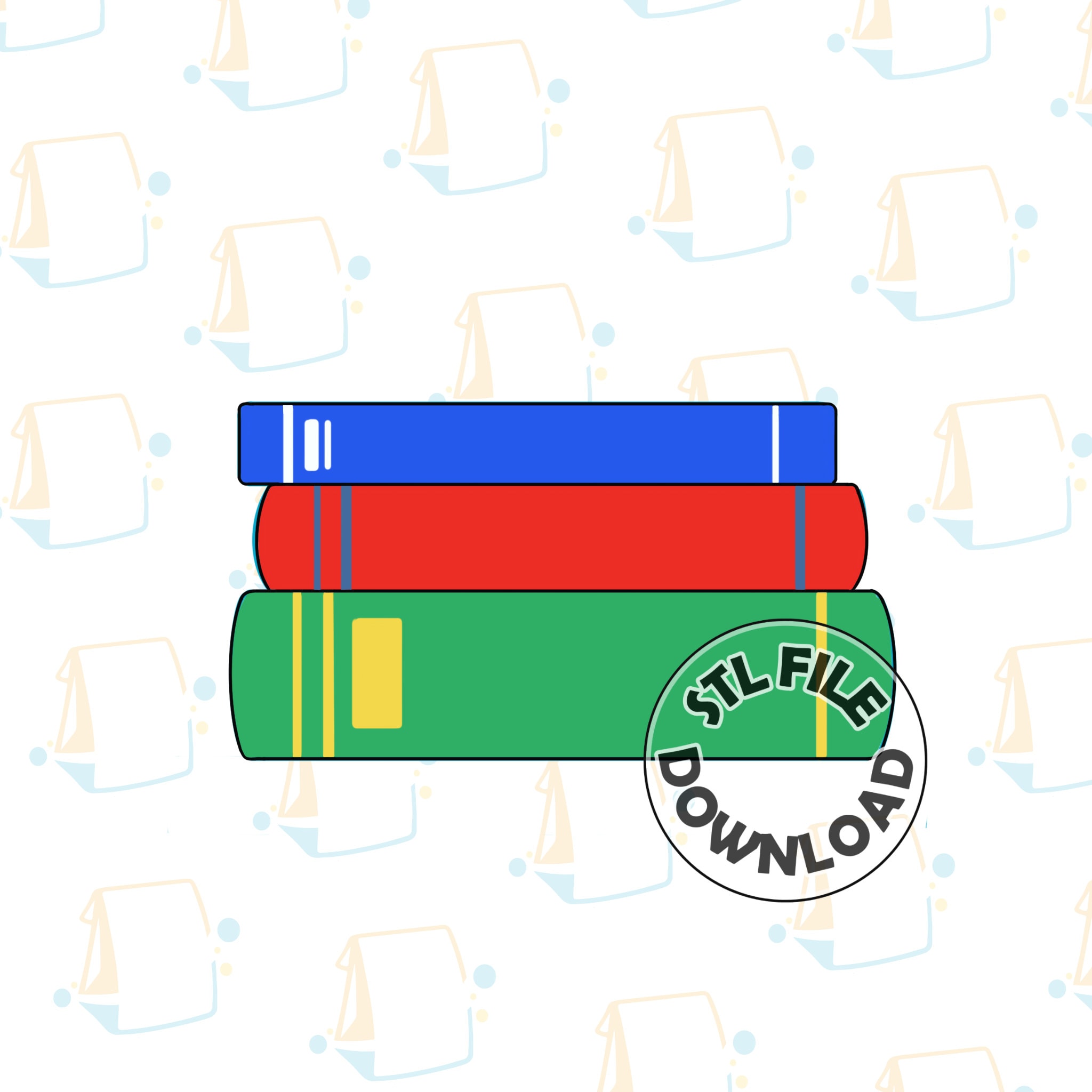 Stack of Books -digital STL File Download for Cookie Cutter / Fondant ...