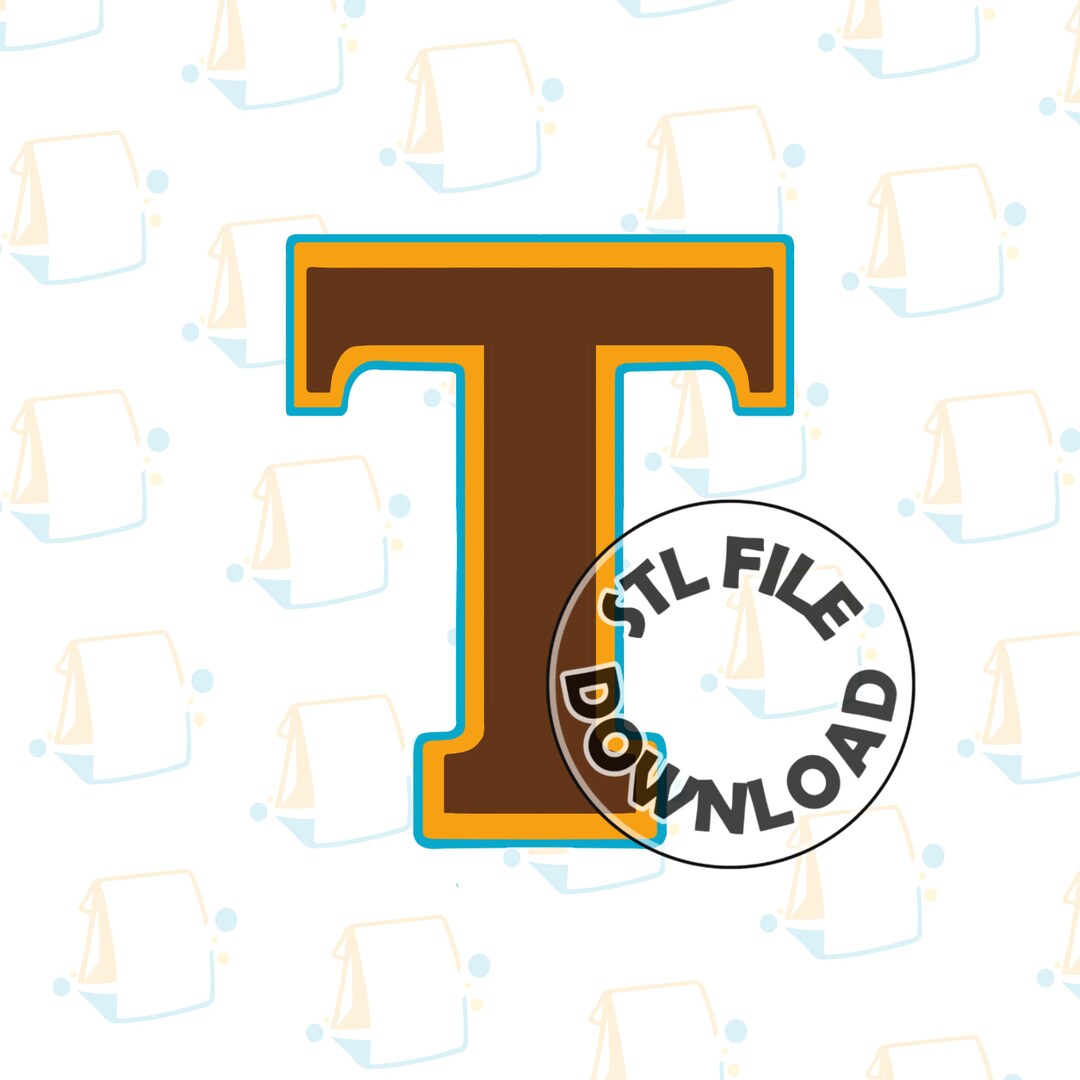 Varsity Letter - T - Digital STL File Download for Cookie Cutter ...