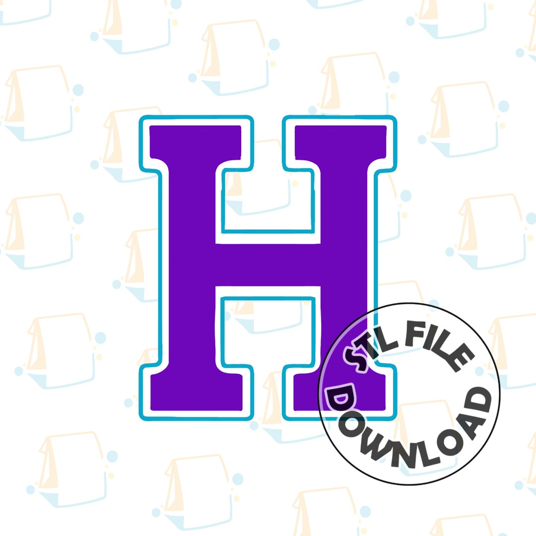 Varsity Letter - H - Digital STL File Download for Cookie Cutter ...