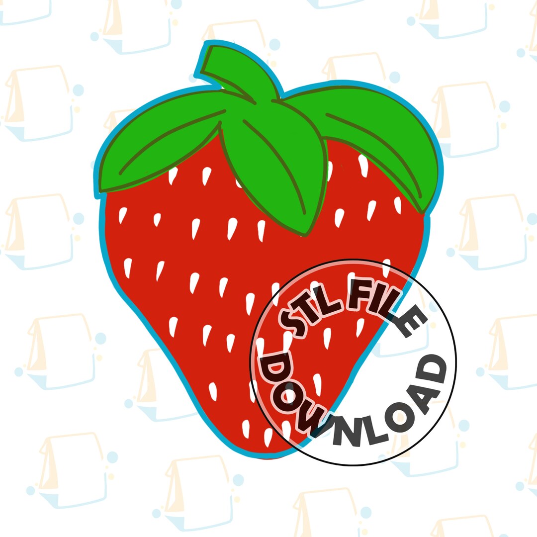 Strawberry - Digital STL File Download for Cookie Cutter / Fondant ...