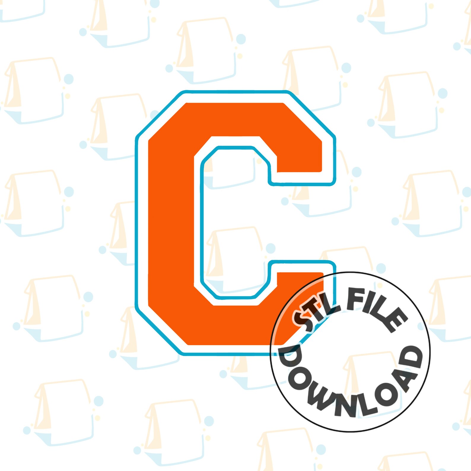 Varsity Letter - C - Digital STL File Download for Cookie Cutter ...