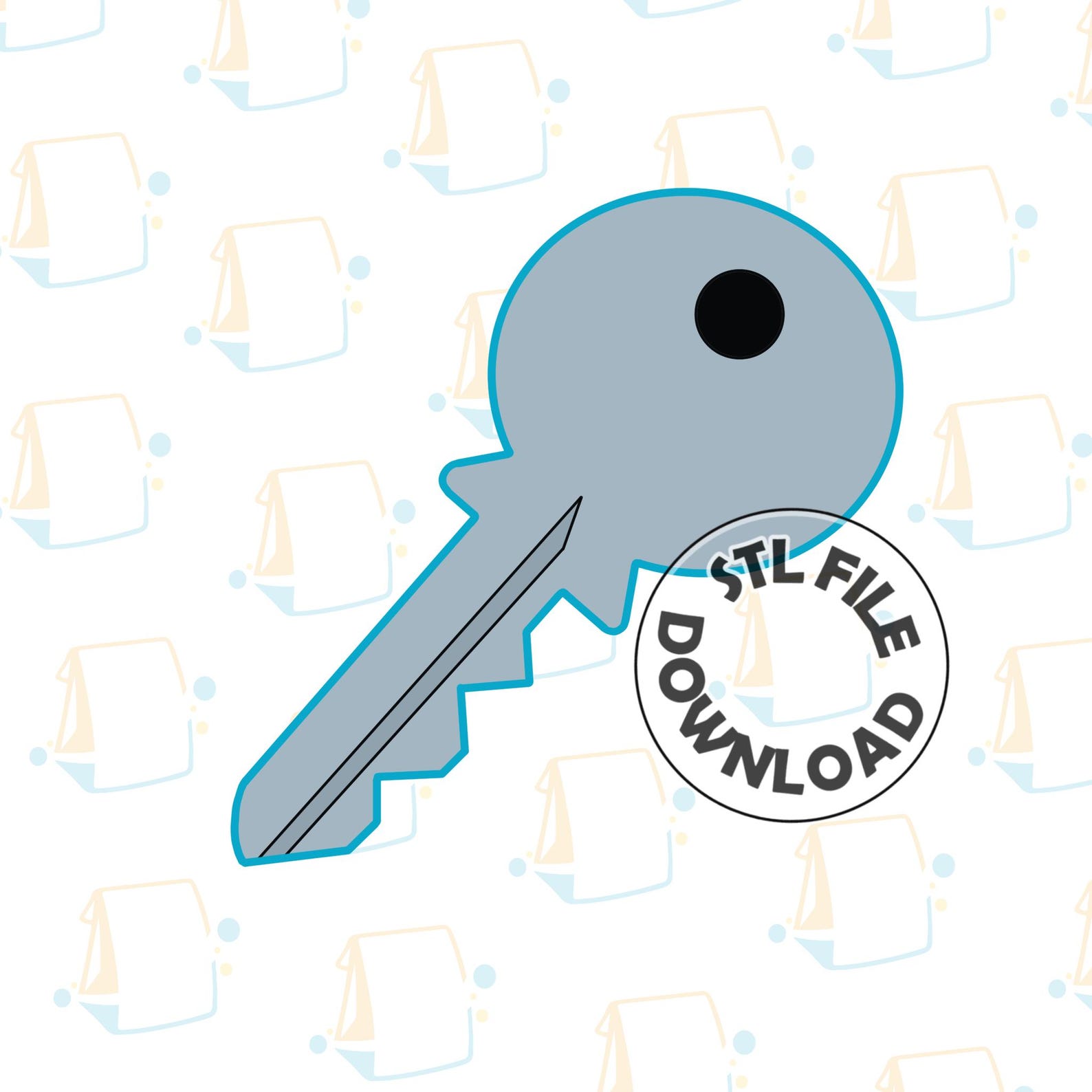 Key - Digital STL File Download for Cookie Cutter / Fondant Cutter ...