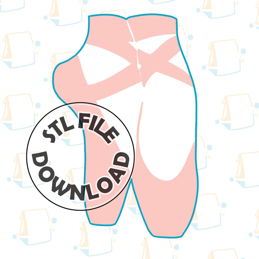 Ballet Slippers - Digital STL File Download for Cookie Cutter / Fondant ...