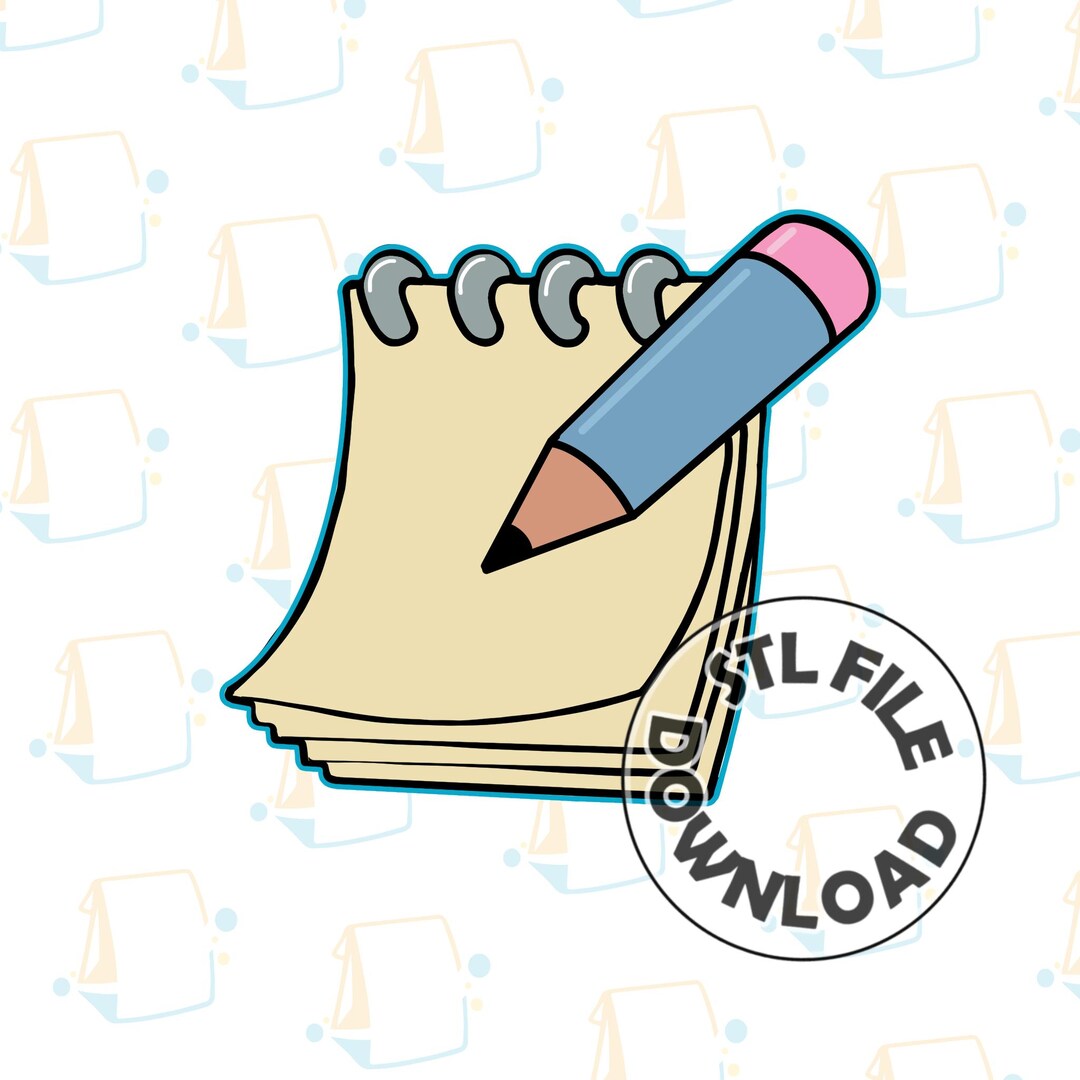 Notepad - Digital STL File Download for Cookie Cutter / Fondant Cutter ...