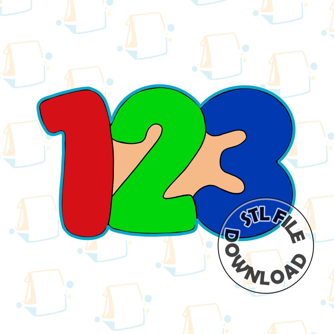 123 / Back to School / Math - Digital STL File Download for Cookie ...