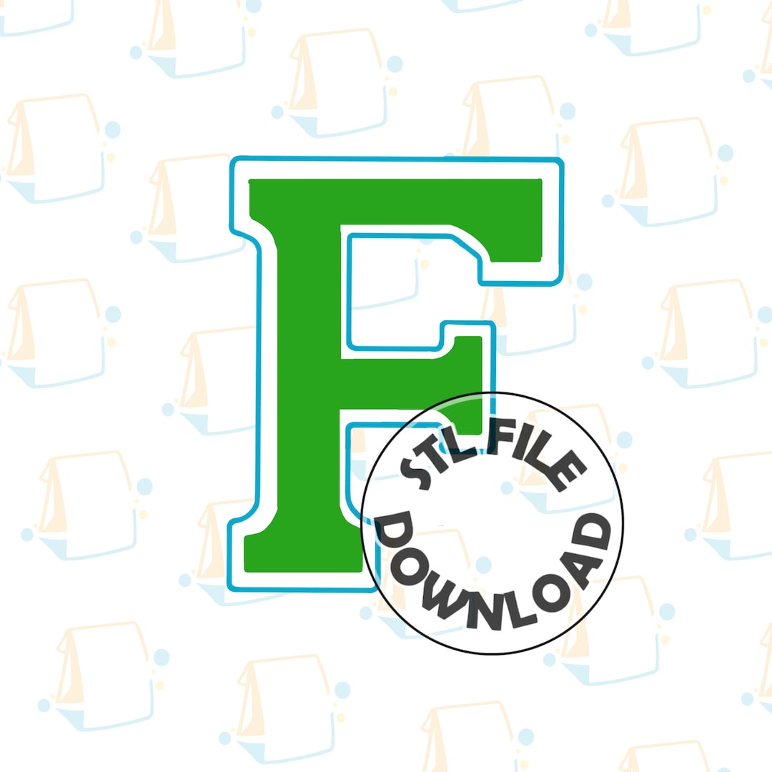 Varsity Letter - F - Digital STL File Download for Cookie Cutter ...