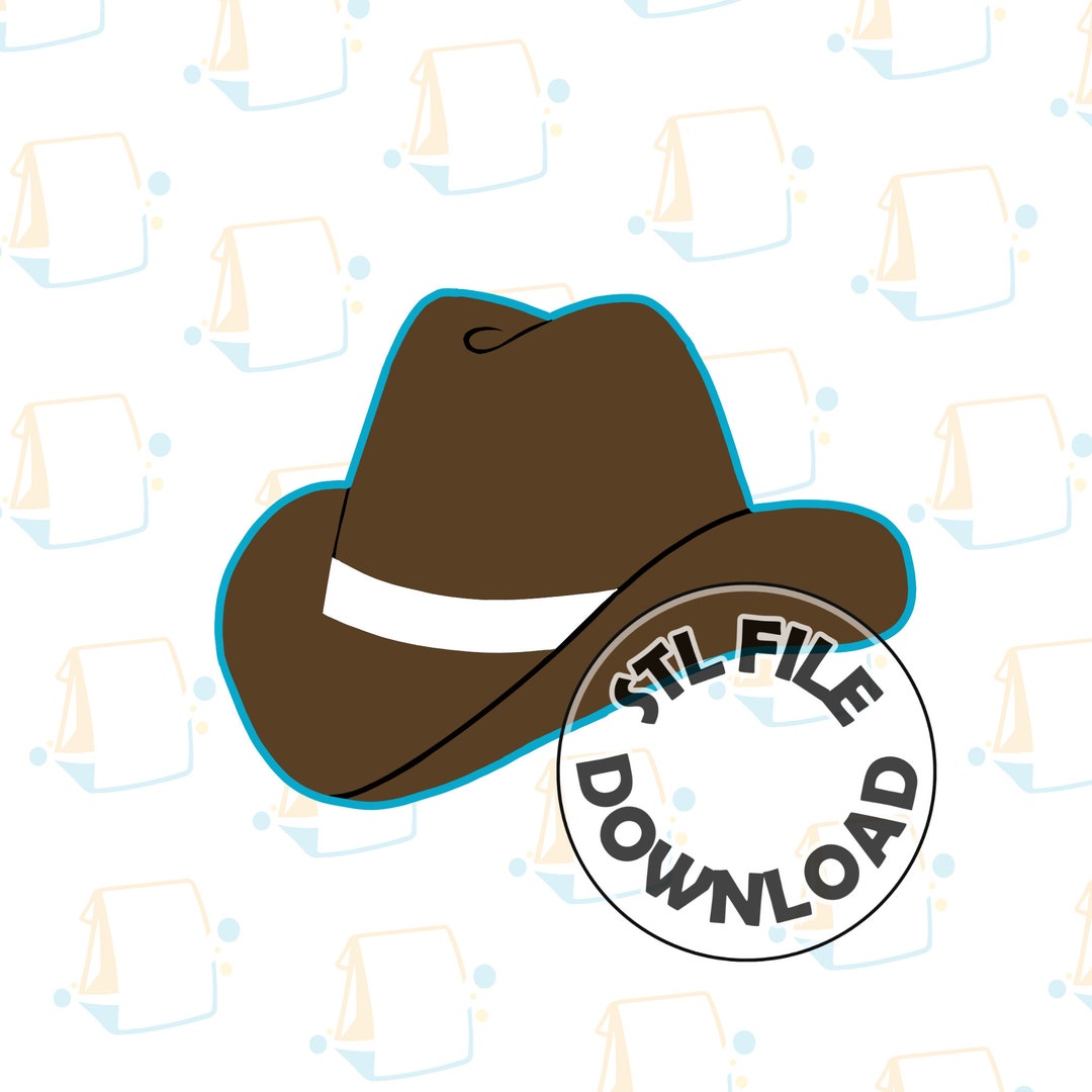 Cowboy Hat - Digital STL File Download for Cookie Cutter / Fondant ...