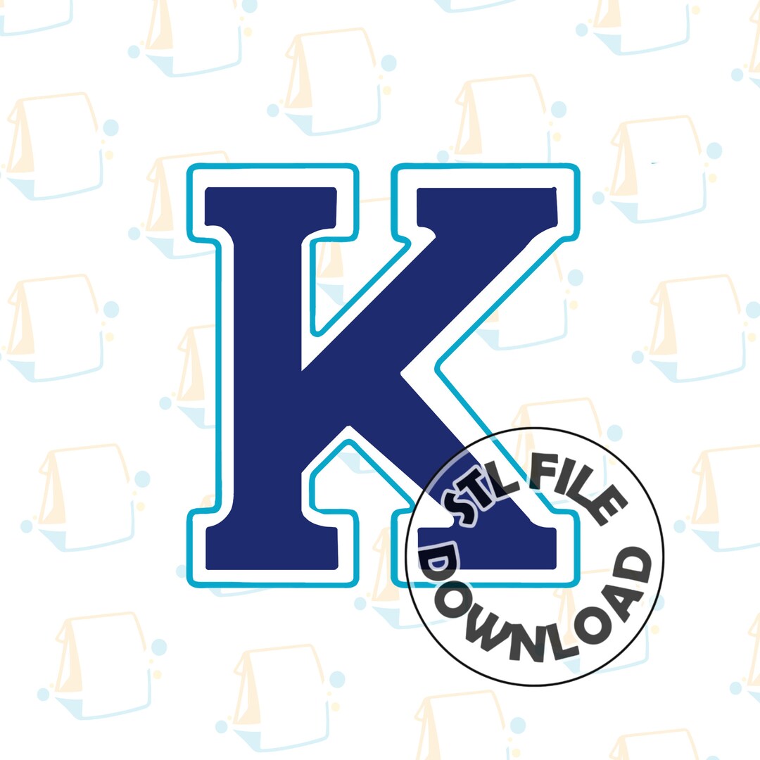 Varsity Letter - K - Digital STL File Download for Cookie Cutter ...