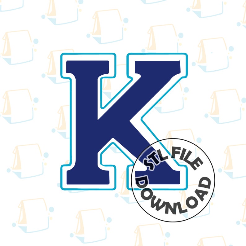 Varsity Letter - K - Digital STL File Download for Cookie Cutter ...
