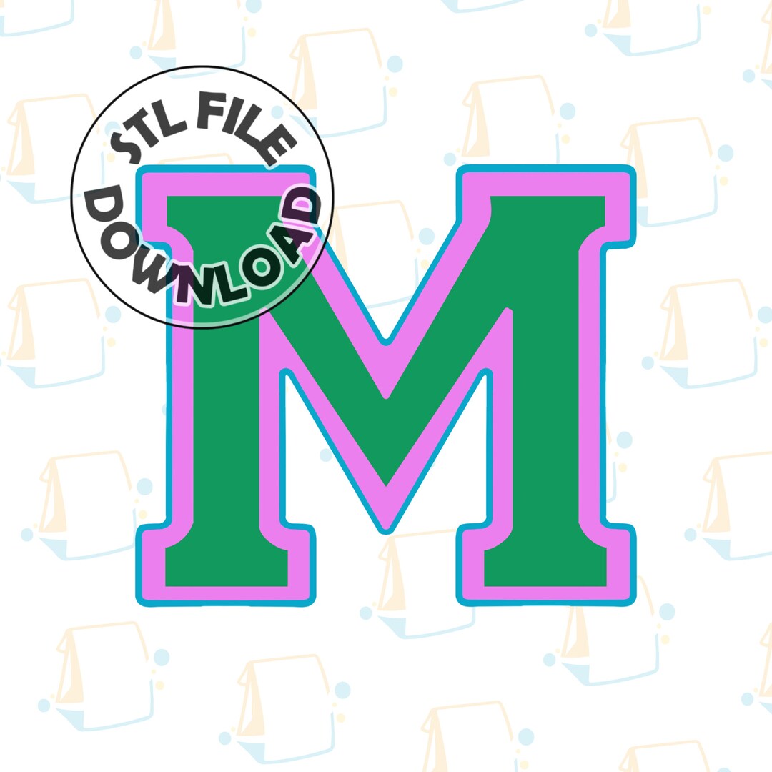 Varsity Letter - M - Digital STL File Download for Cookie Cutter ...