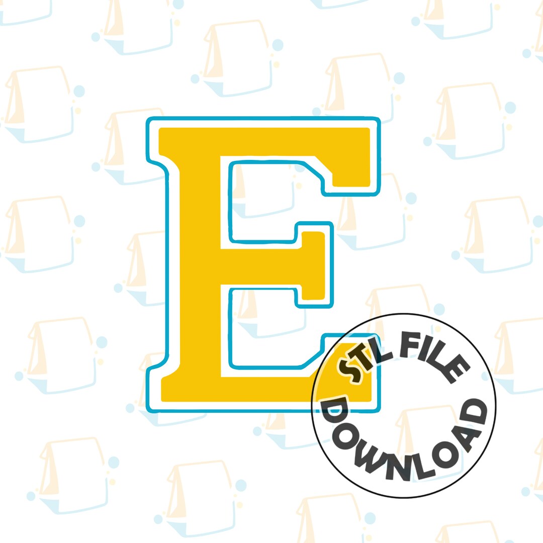 Varsity Letter - E - Digital STL File Download for Cookie Cutter ...