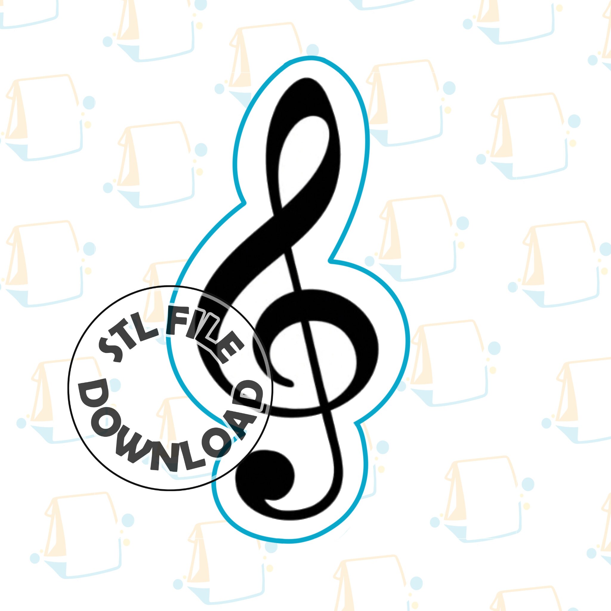 Treble Clef - Digital STL File Download for Cookie Cutter / Fondant ...