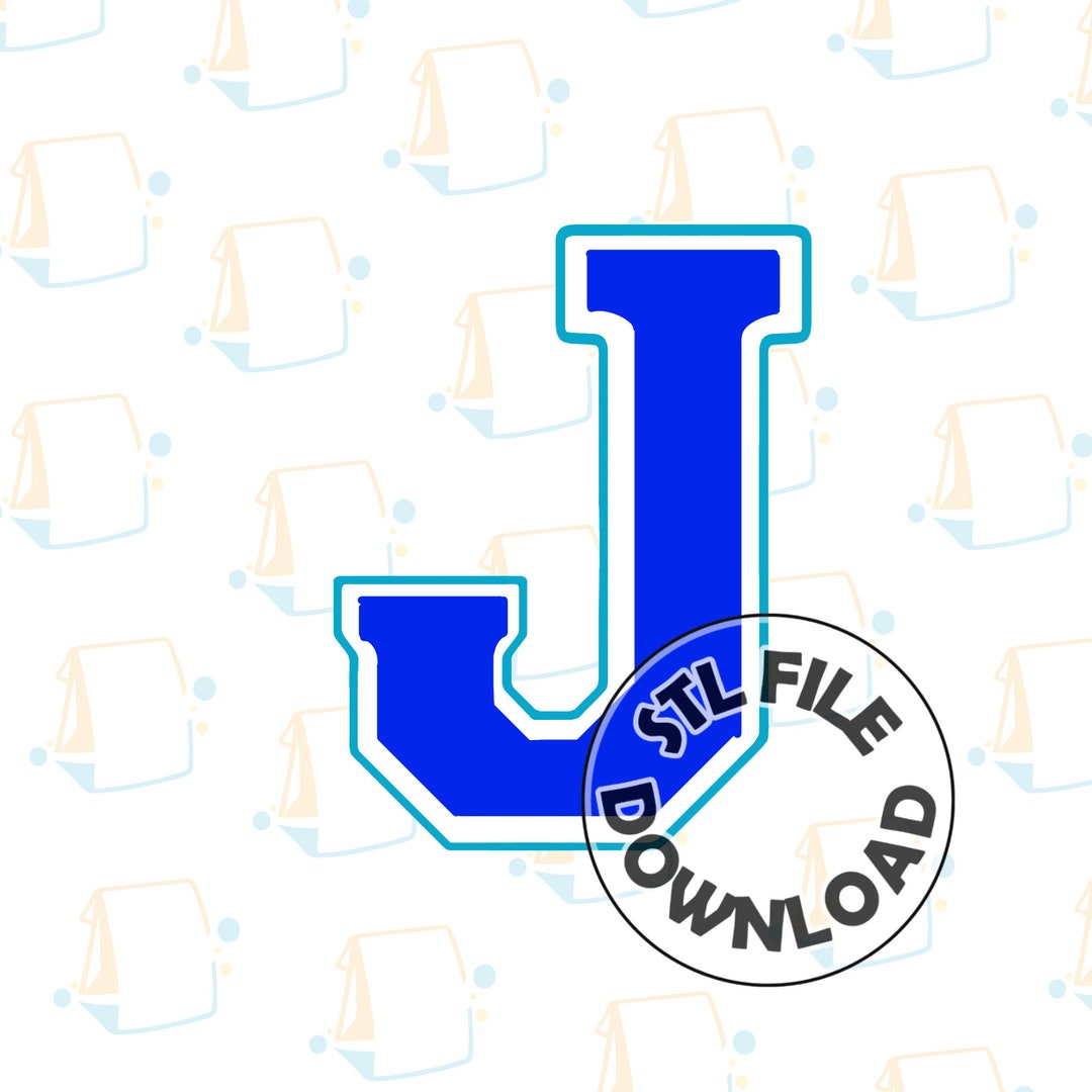 Varsity Letter - J - Digital STL File Download for Cookie Cutter ...