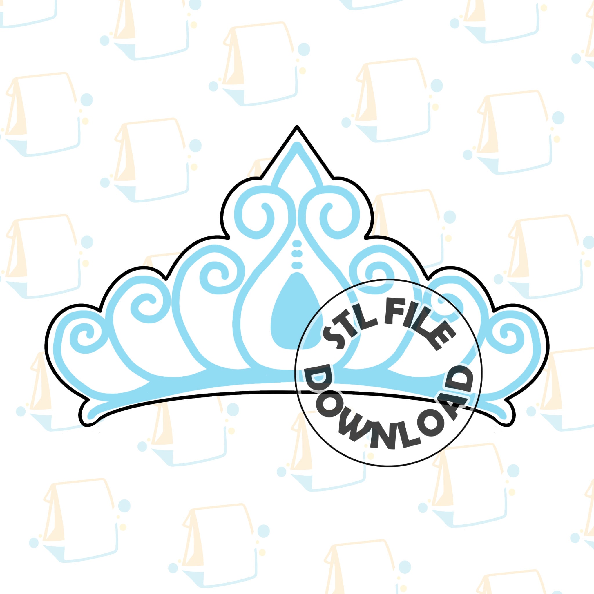 Tiara 2 / Crown / Queen / Princess - Digital STL File Download for Cookie Cutter / Fondant ...