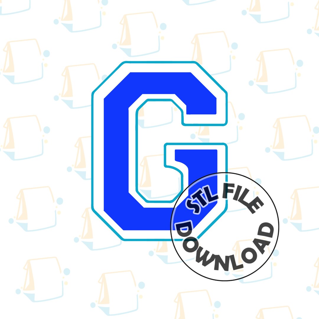 Varsity Letter - G - Digital STL File Download for Cookie Cutter ...
