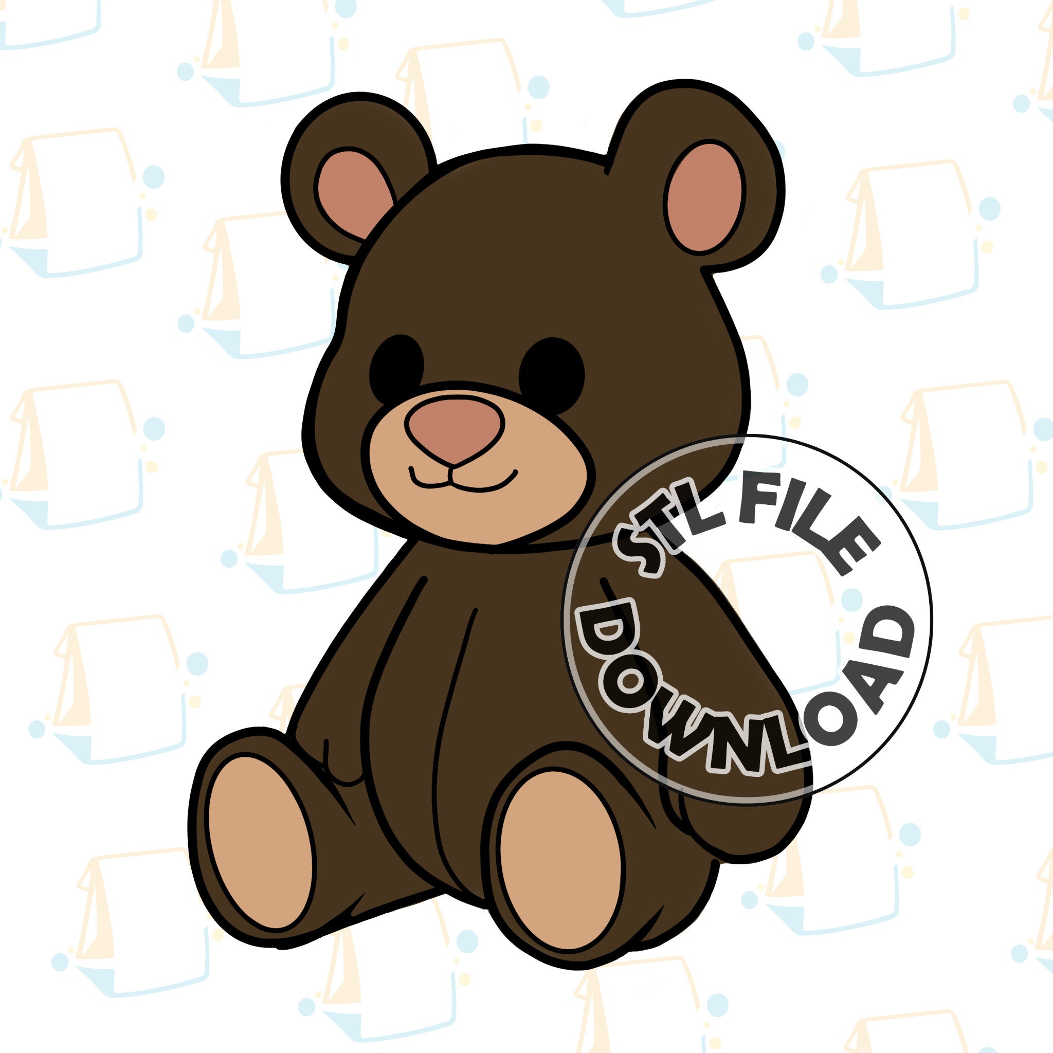 Teddy Bear - Digital STL File Download for Cookie Cutter / Fondant ...