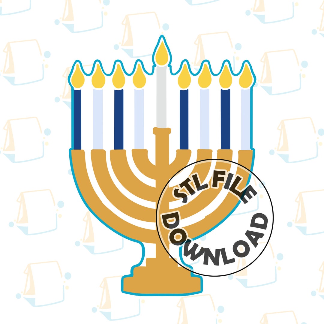 Hanukiah / Menorah / Hanukkah C- Digital STL File Download for Cookie ...