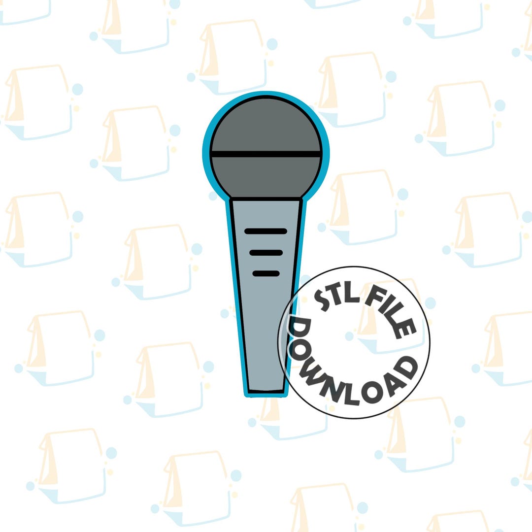 Microphone / Mic - Digital STL File Download for Cookie Cutter ...