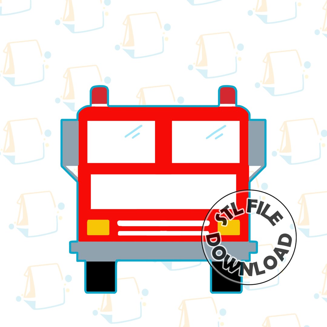 Fire Truck Front - Digital STL File Download for Cookie Cutter ...