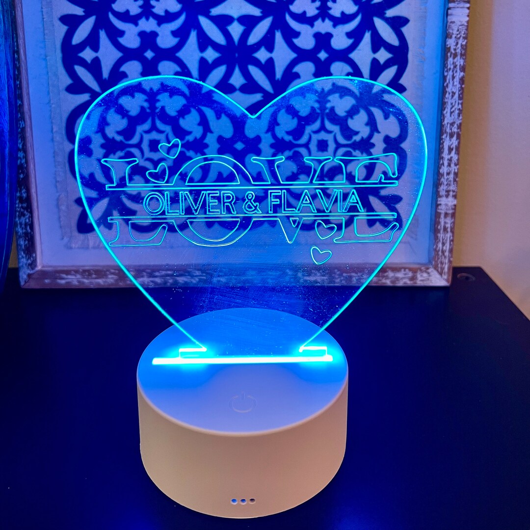 Acrylic Multicolor Led Lamp Custom Design With Remote Control - Etsy