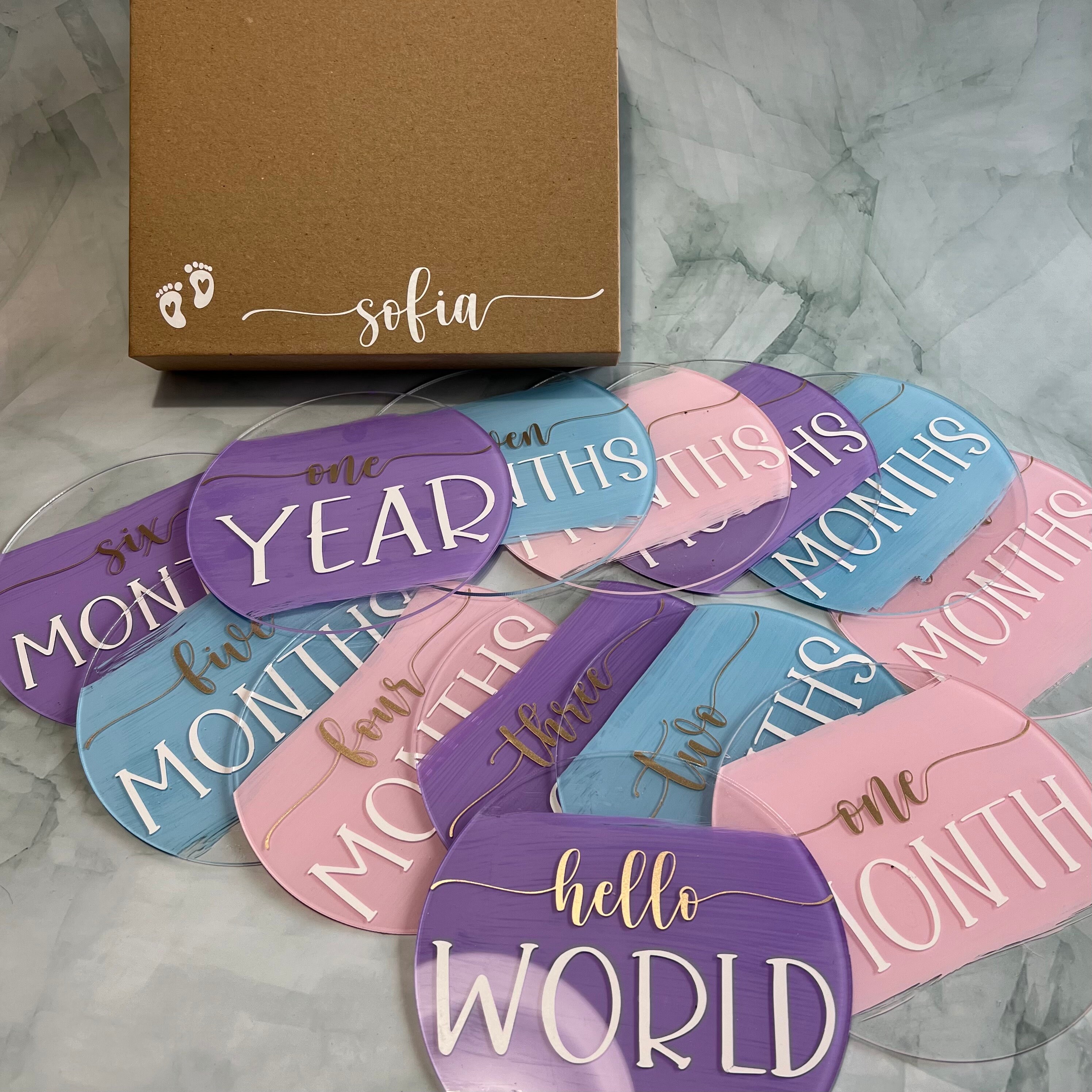 Baby Acrylic Milestones Round Signs - Etsy