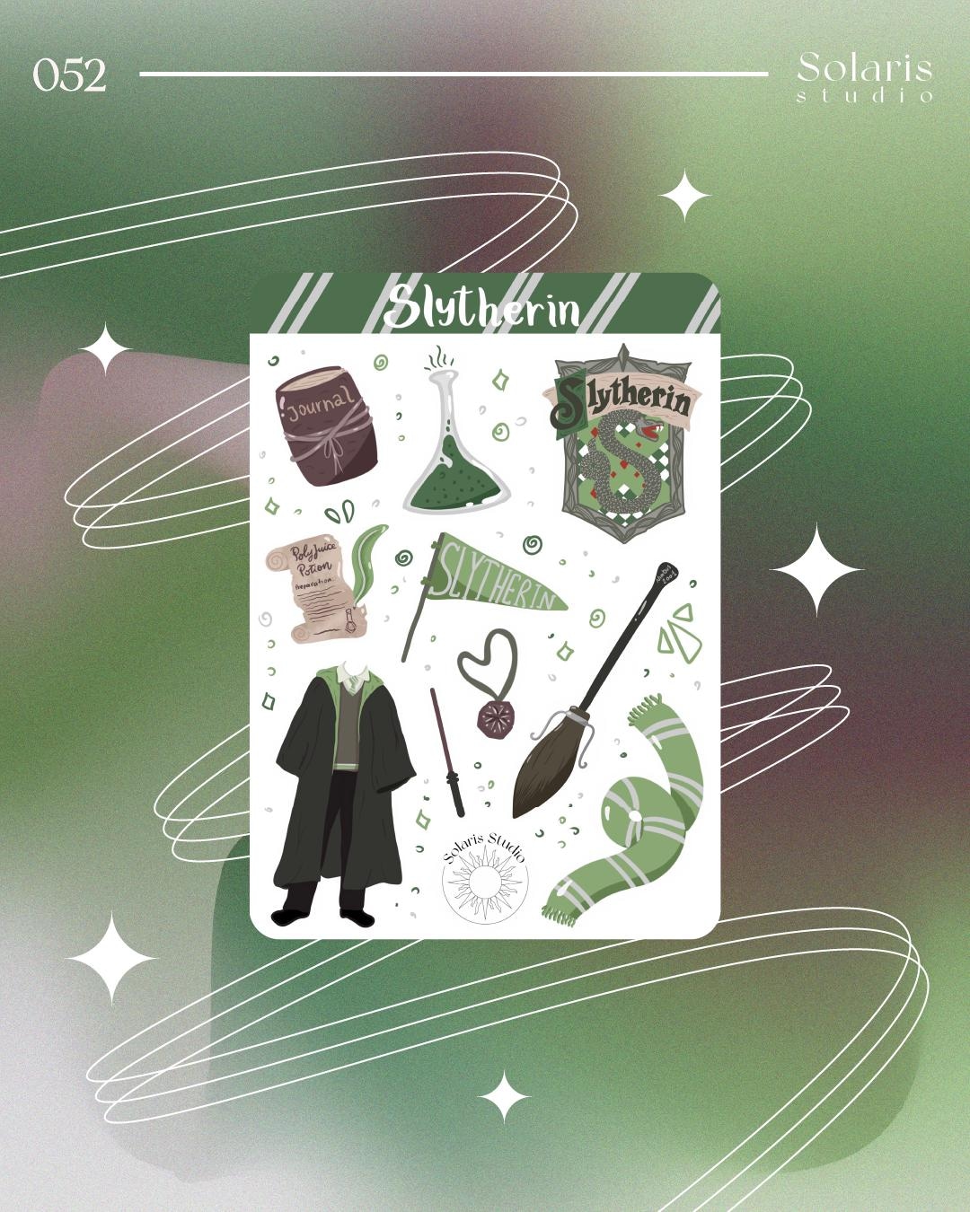 Slytherin Sticker Sheet // Hogwarts House Stickers, Harry Potter ...