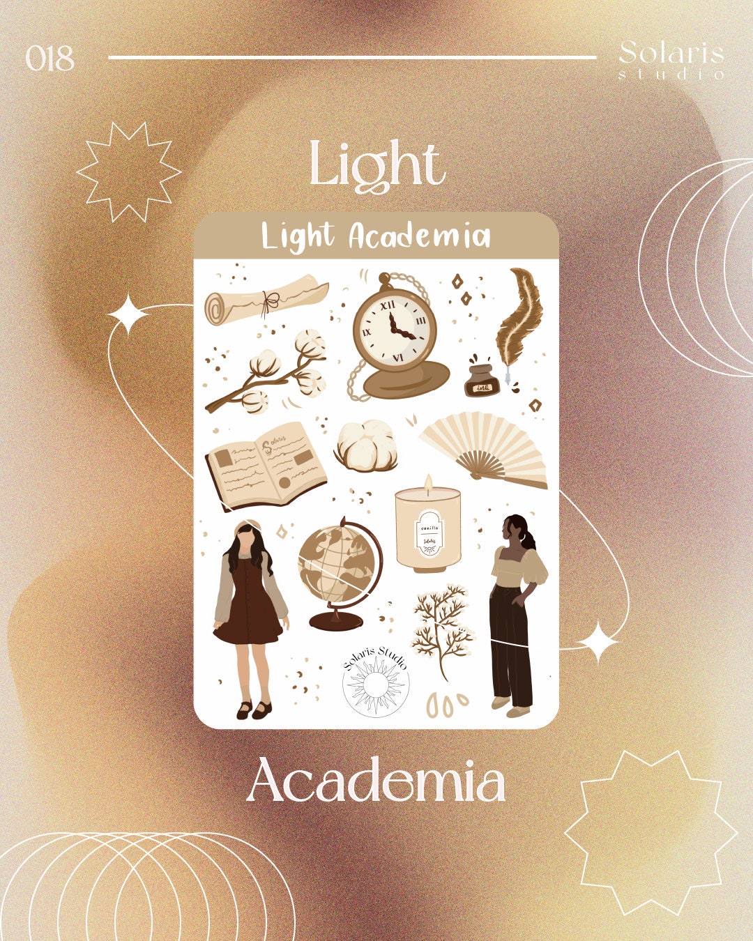 Light Academia Sticker Sheet // Bujo Retro Stickers, Planner Vintage ...