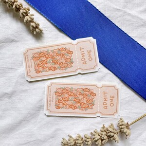 Admit One Ticket Sticker // Fantasy Retro Ticket Sticker, Die Cut Matte ...