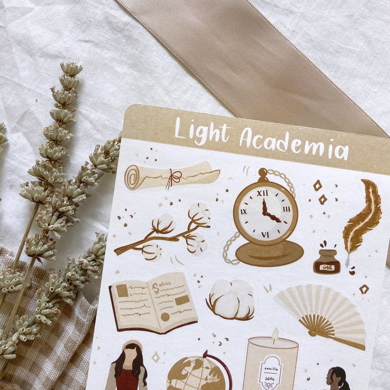 Light Academia Sticker Sheet // Bujo Retro Stickers, Planner Vintage ...