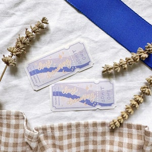 Admit One Ticket Sticker // Fantasy Retro Ticket Sticker, Die Cut Matte ...