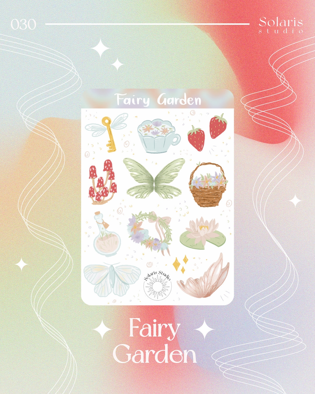 Fairy Garden Sticker Sheet // Fairycore Aesthetic Sticker, Pixie Dream ...
