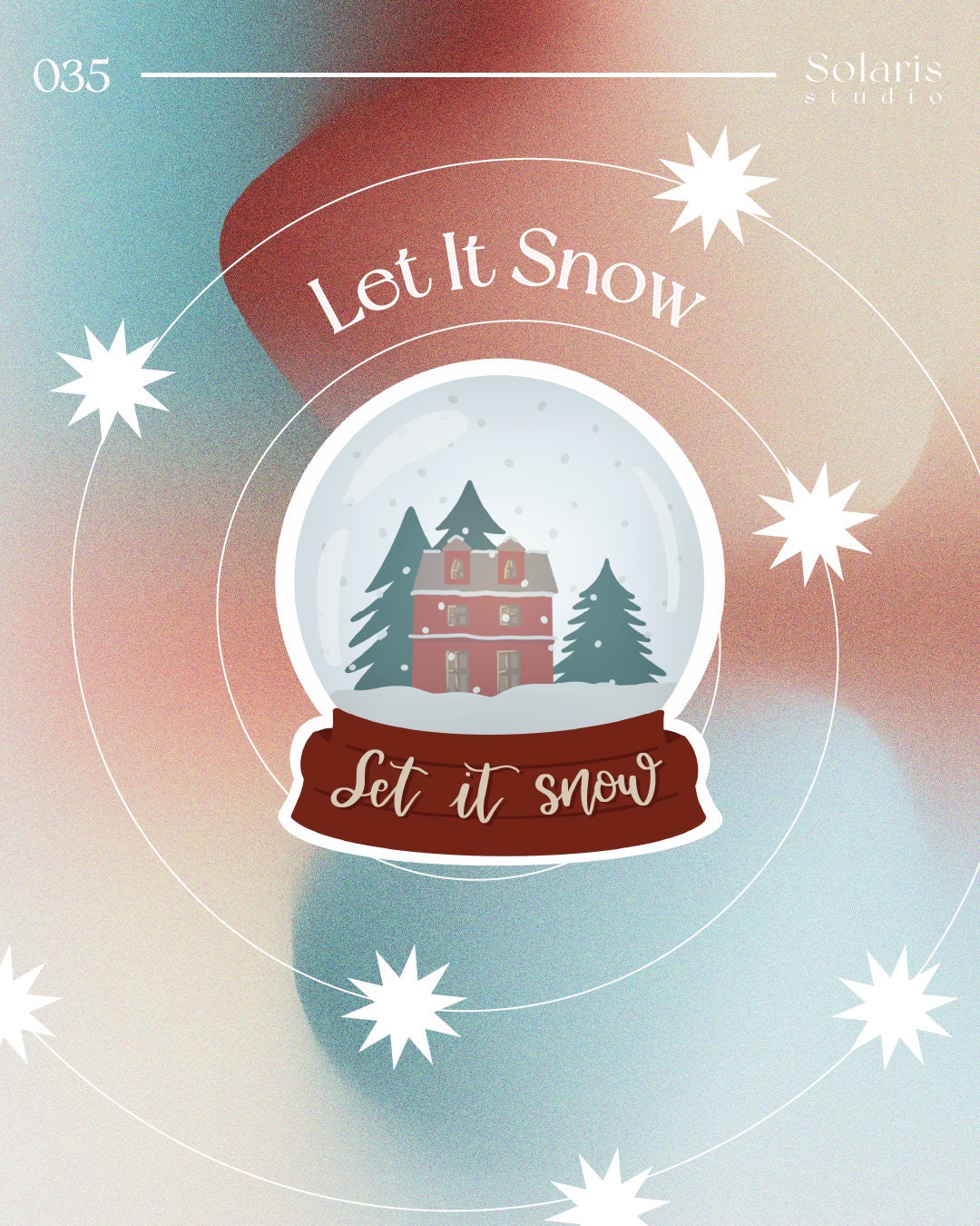 Let It Snow Vinyl Sticker // Winter Vinyl Sticker, Snowball Resistant ...