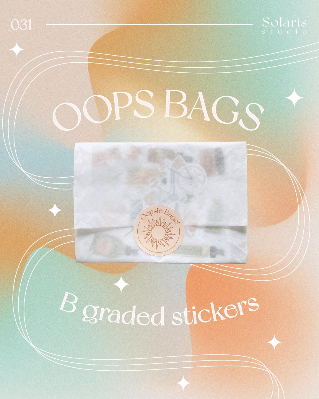 Oops Mystery Sticker Bags // B Grade Stickers, Mystery Sticker Bundle, Assorted Stickers ...