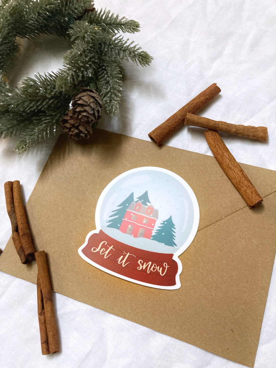 Let It Snow Vinyl Sticker // Winter Vinyl Sticker, Snowball Resistant ...