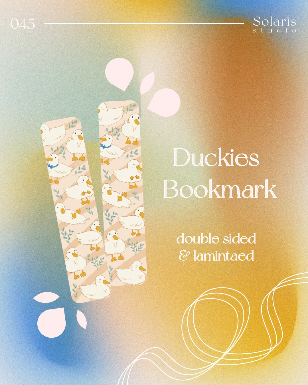 Ducks Bookmark // Cute Animals Double Side Bookmark, Goose Laminated ...