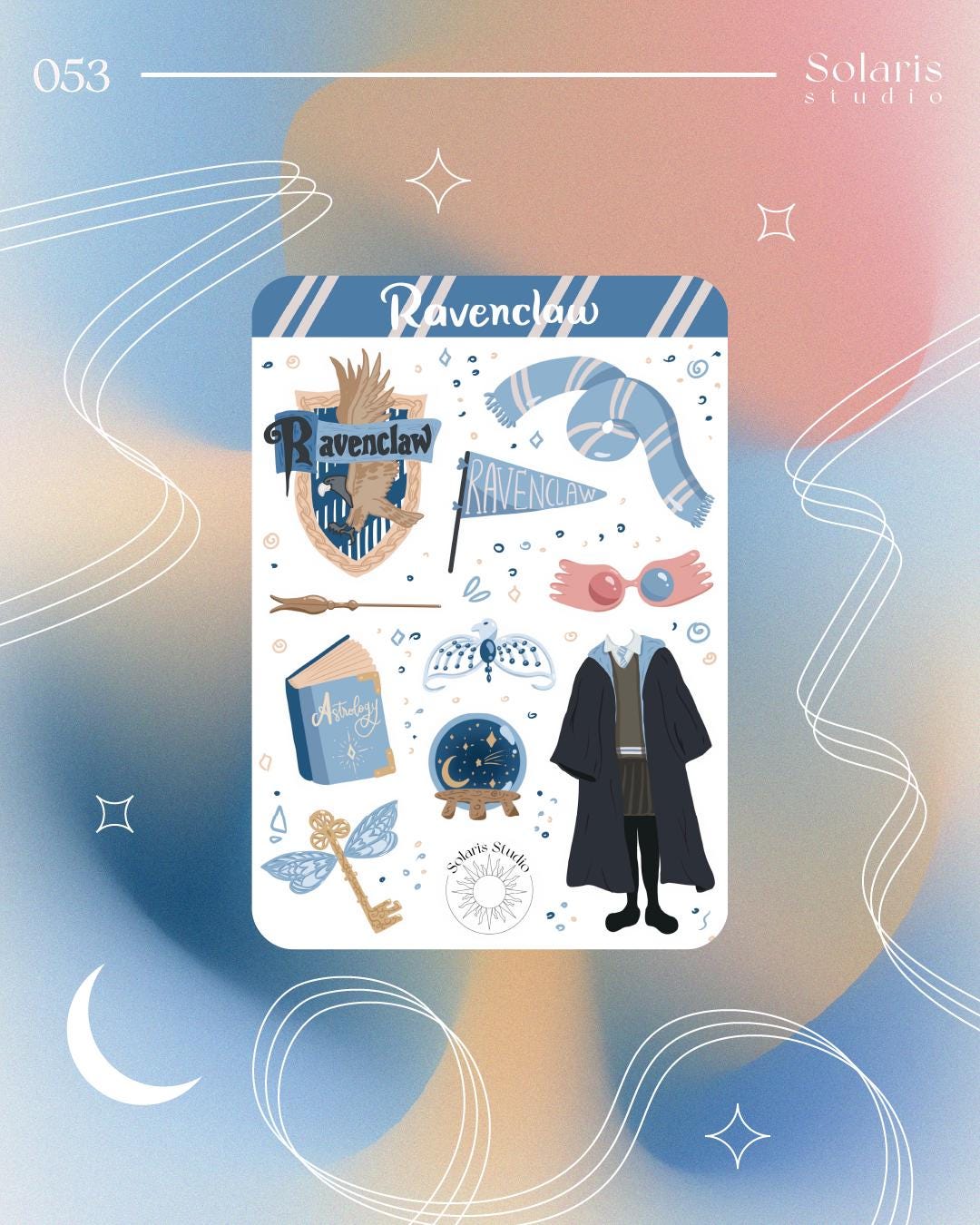 Ravenclaw Sticker Sheet // Hogwarts House Themed Stickers, Magical ...