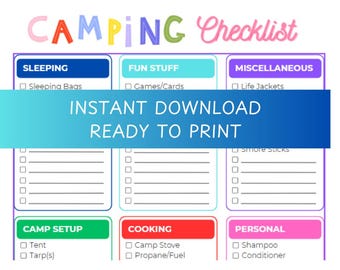 Ultimate Tent Camping Packing Checklist - Etsy