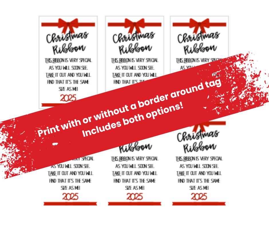 2025 Christmas Keepsake Ribbon Ornament Tags – Red Bow Set of 6 ...