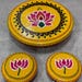 Beautiful Set of 3 : 8 Inch Round Kolam Chowki With Two 4 Inch Small ...