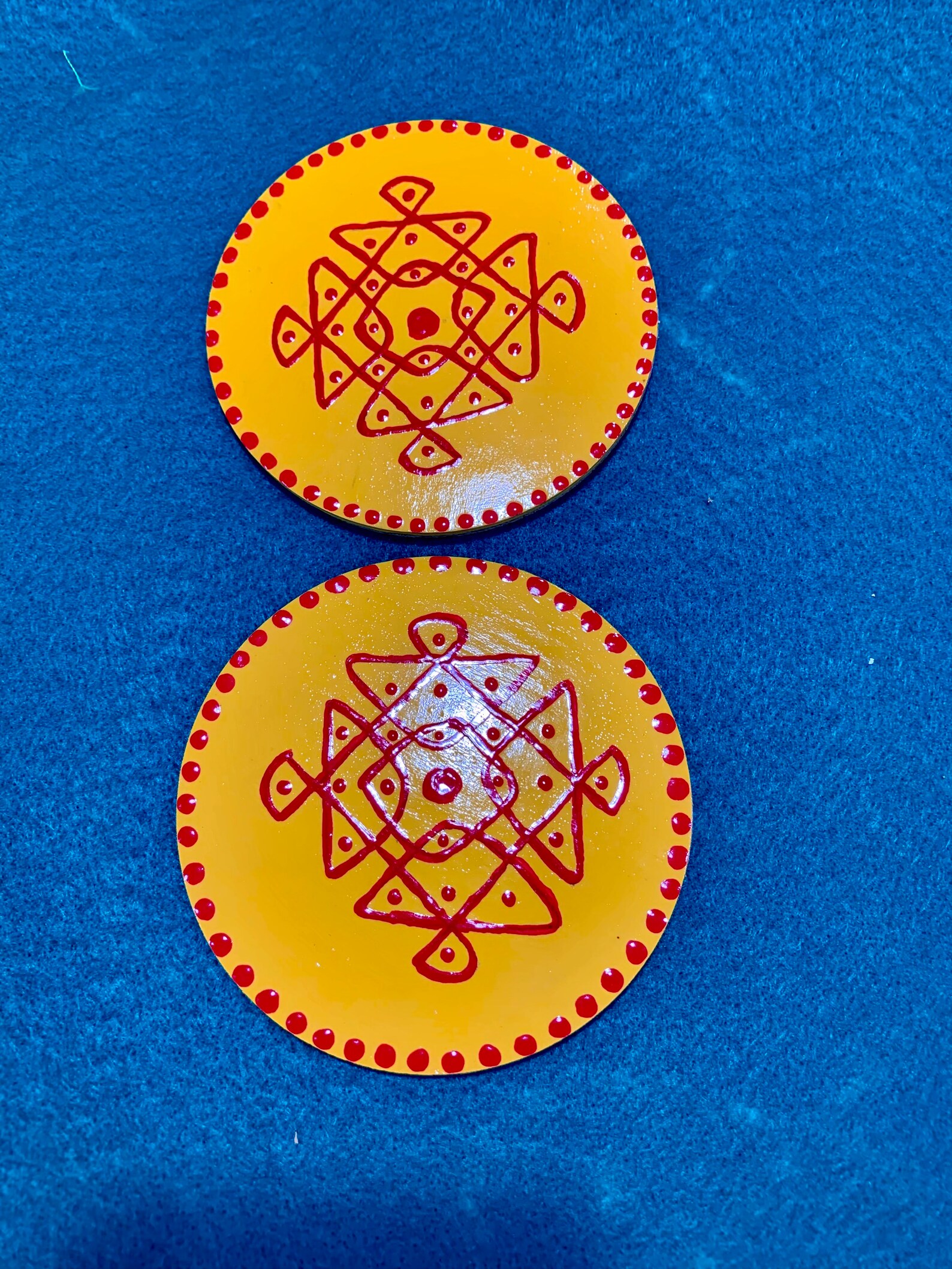Set of 2 Kolam Coasters/ Housewarming Gifts / Indian Decor / Pooja ...