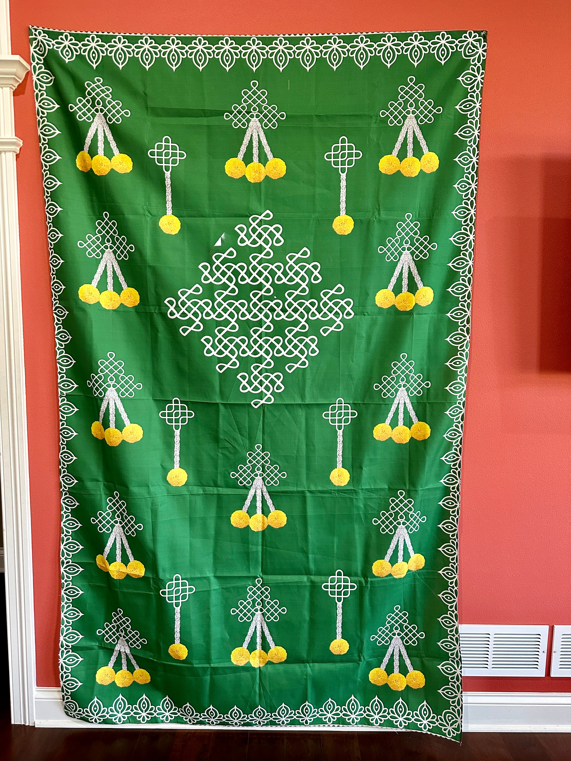 Kolam Print Pooja Backdrop: Indian Festival Decor - 7ft X 4ft - Etsy